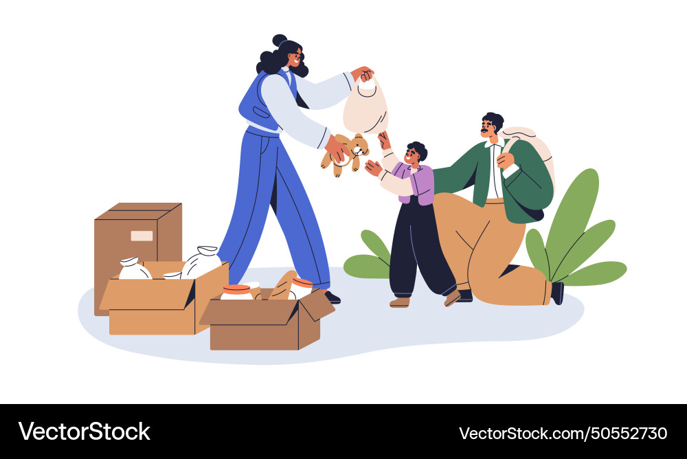 Humanitarian aid social help charity concept Vector Image