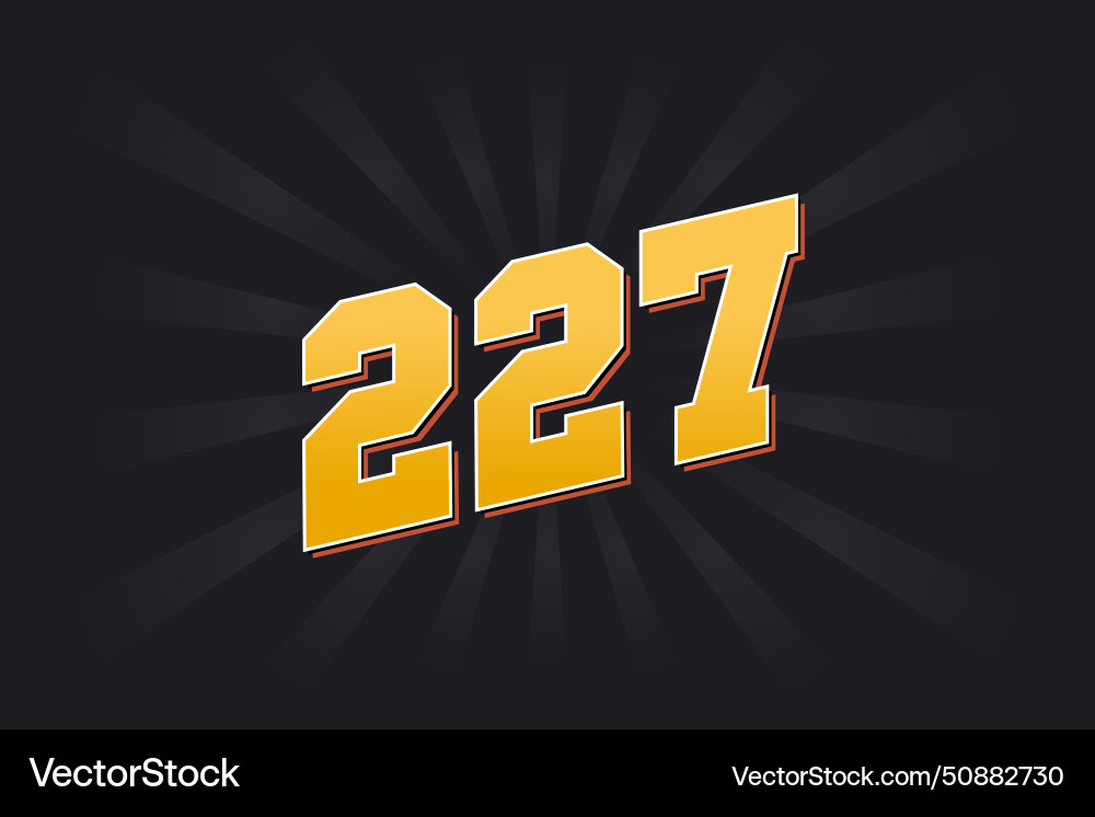 Number 227 font alphabet yellow Royalty Free Vector Image