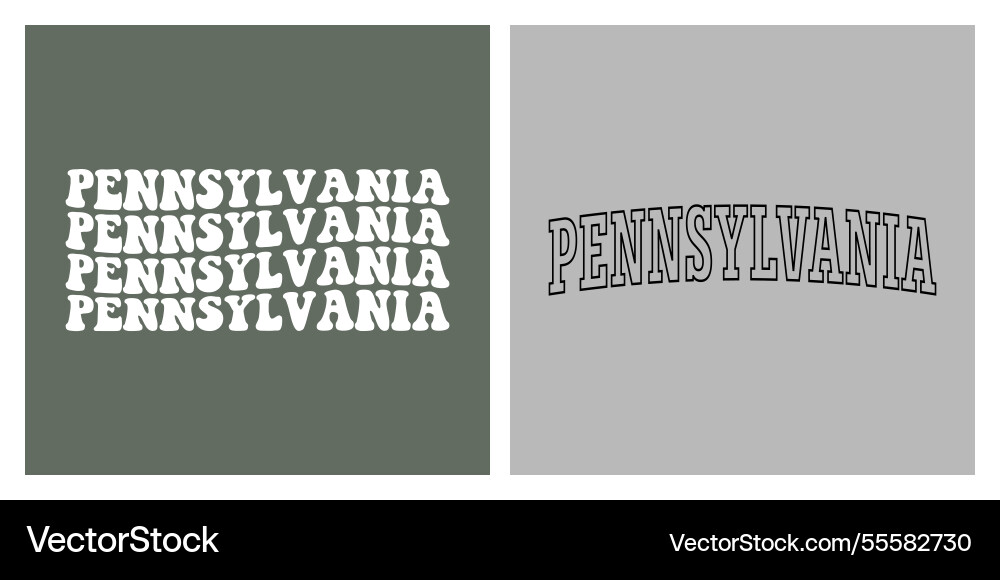 Pennsylvania text t shirts design Royalty Free Vector Image