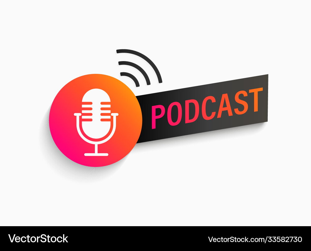 Podcast Microphone Icon Royalty Free Vector Image