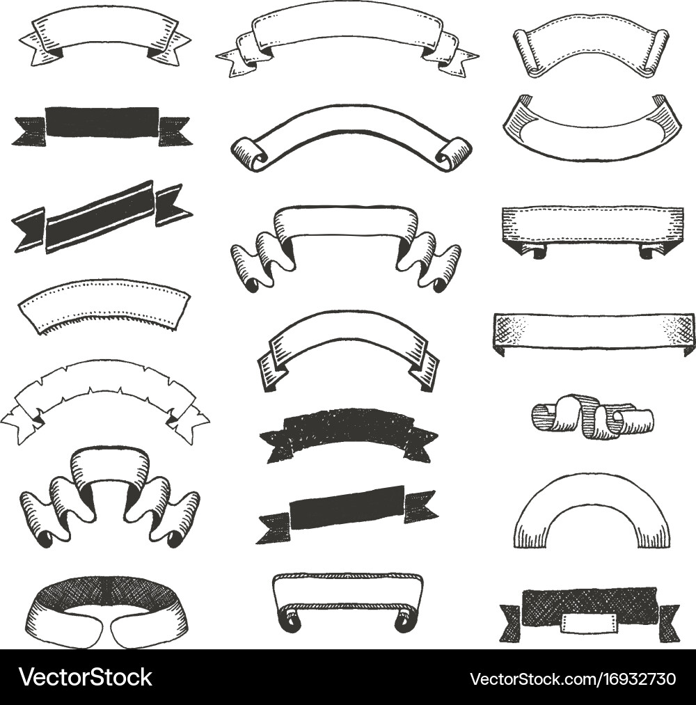 Retro Banners & Ribbons - Vintage Set Vector Image