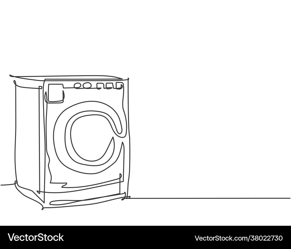 Einzelne durchgehende Linie vordere Tür Vektorbild