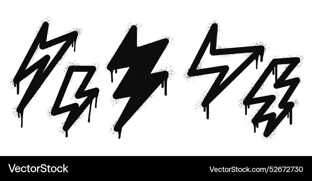 Spray painted graffiti electric lightning flash Vector Image