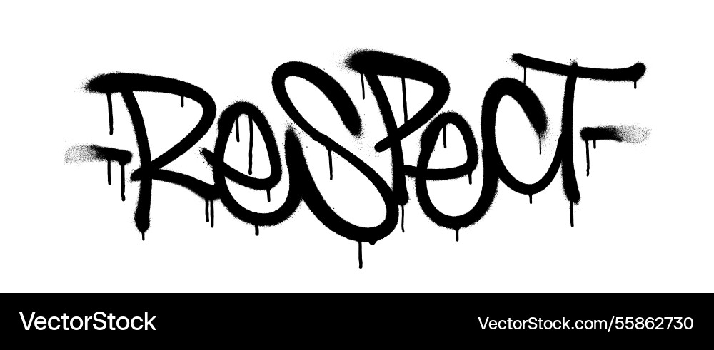 Sprayed respect font graffiti with overspray Vector Image