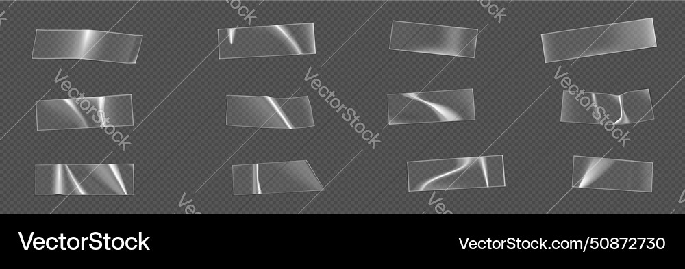 Transparent adhesive plastic tape patch Royalty Free Vector