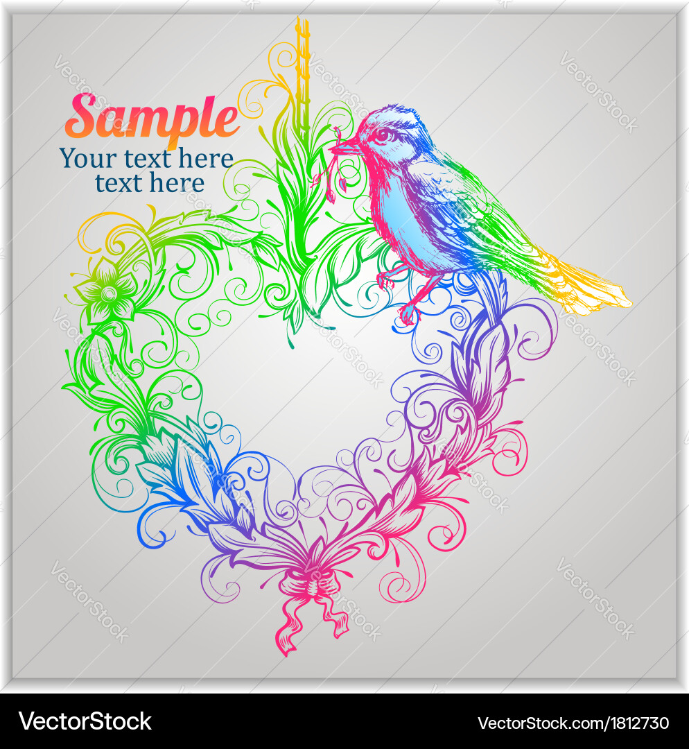 Vintage background with bird Royalty Free Vector Image