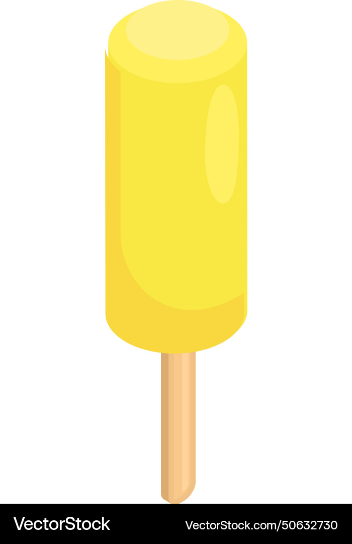 Yellow popsicle stick simple isometric frozen Vector Image
