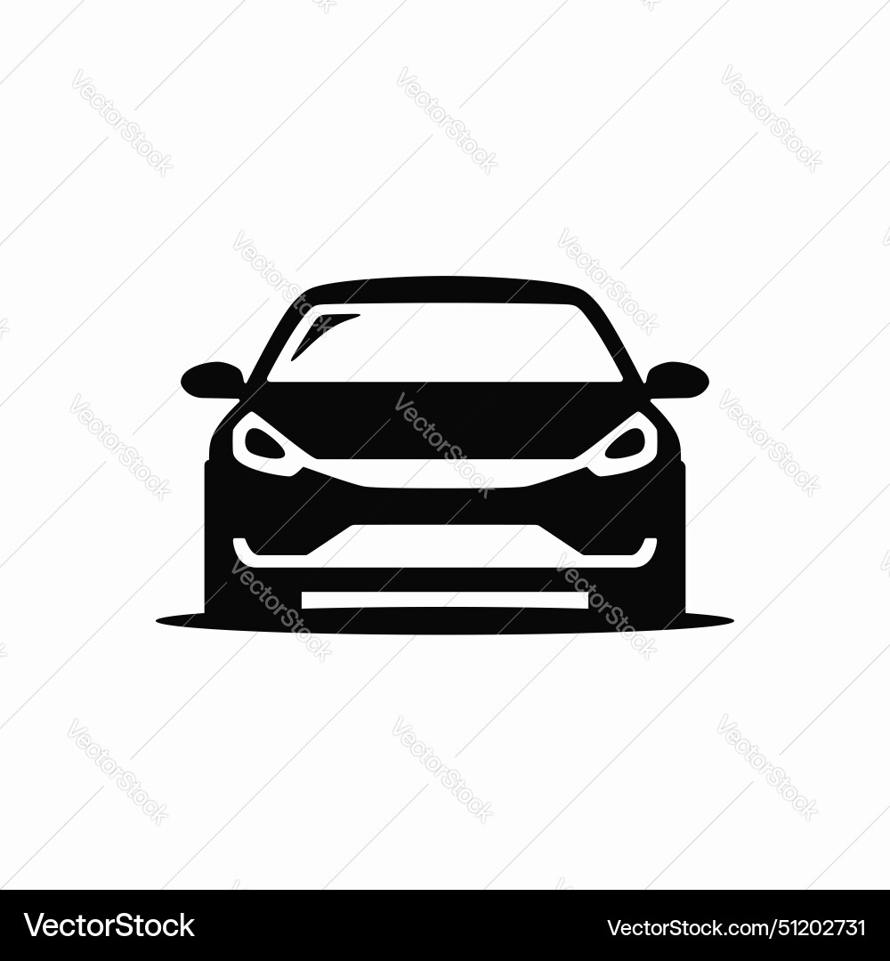 Car silhouette icon front view Royalty Free Vector Image
