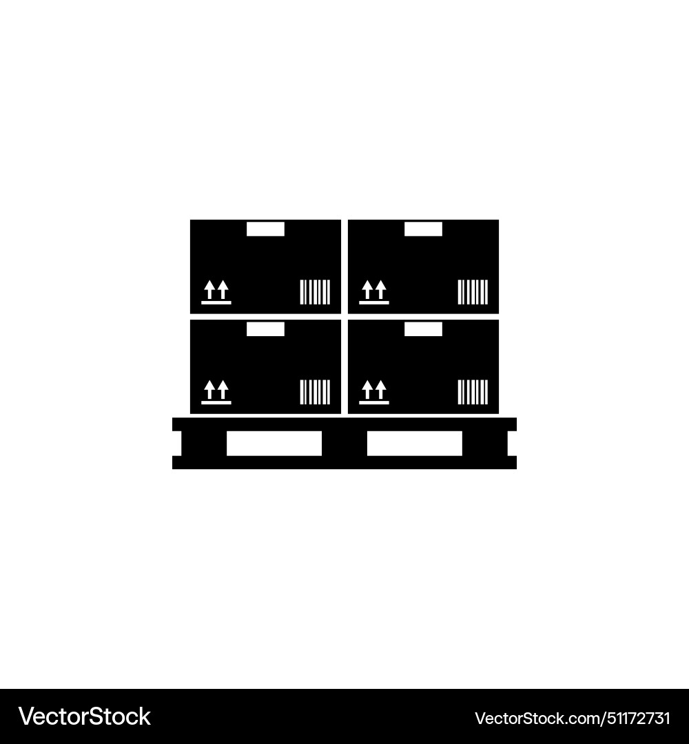 Cargo boxes pallet flat icon Royalty Free Vector Image