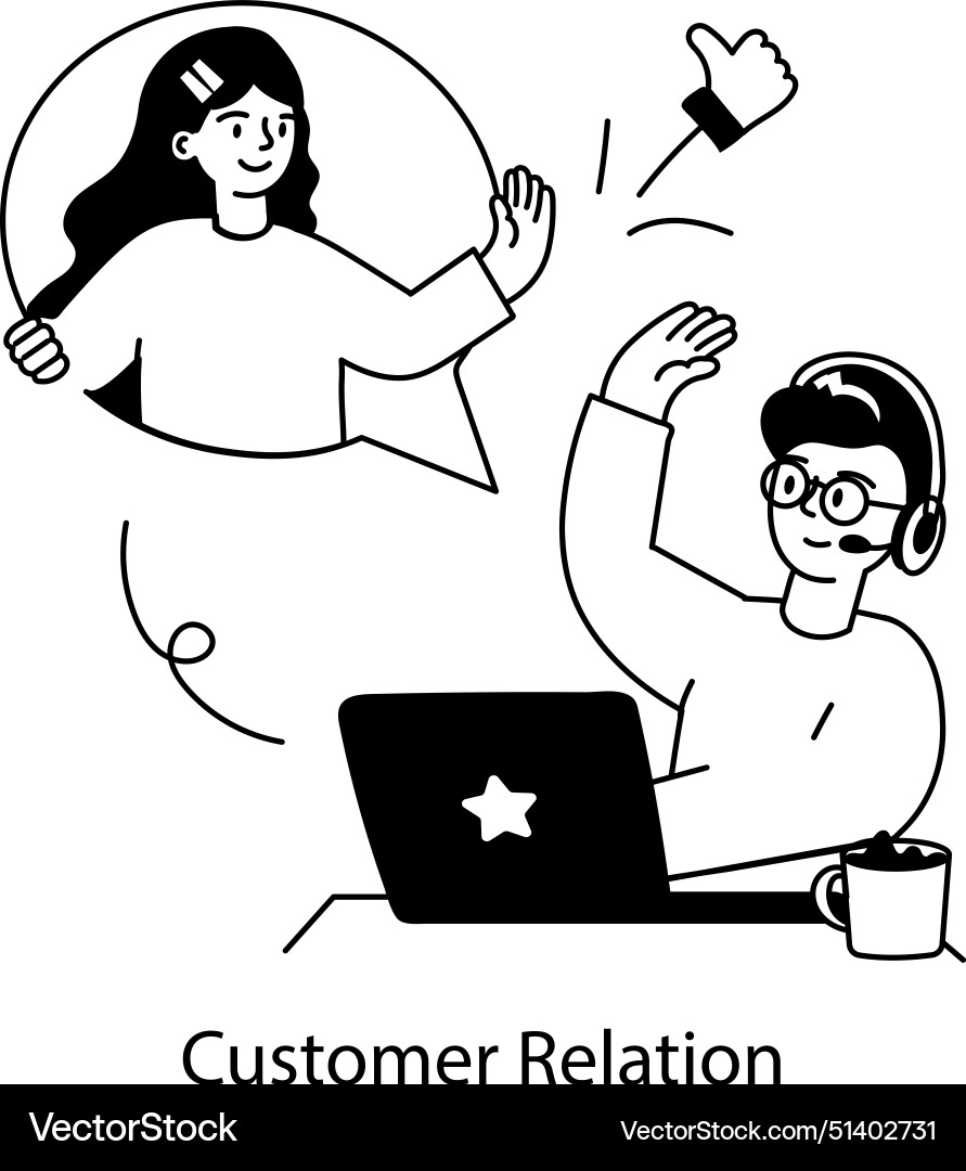 Customer relation Royalty Free Vector Image - VectorStock