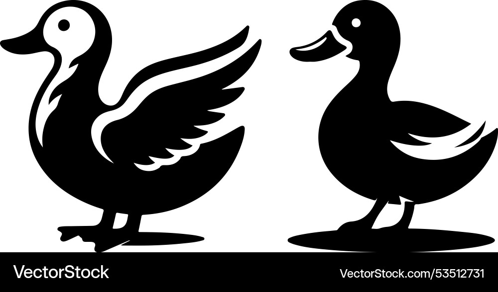 Cute cartoon duck isolated on a white background Vector Image