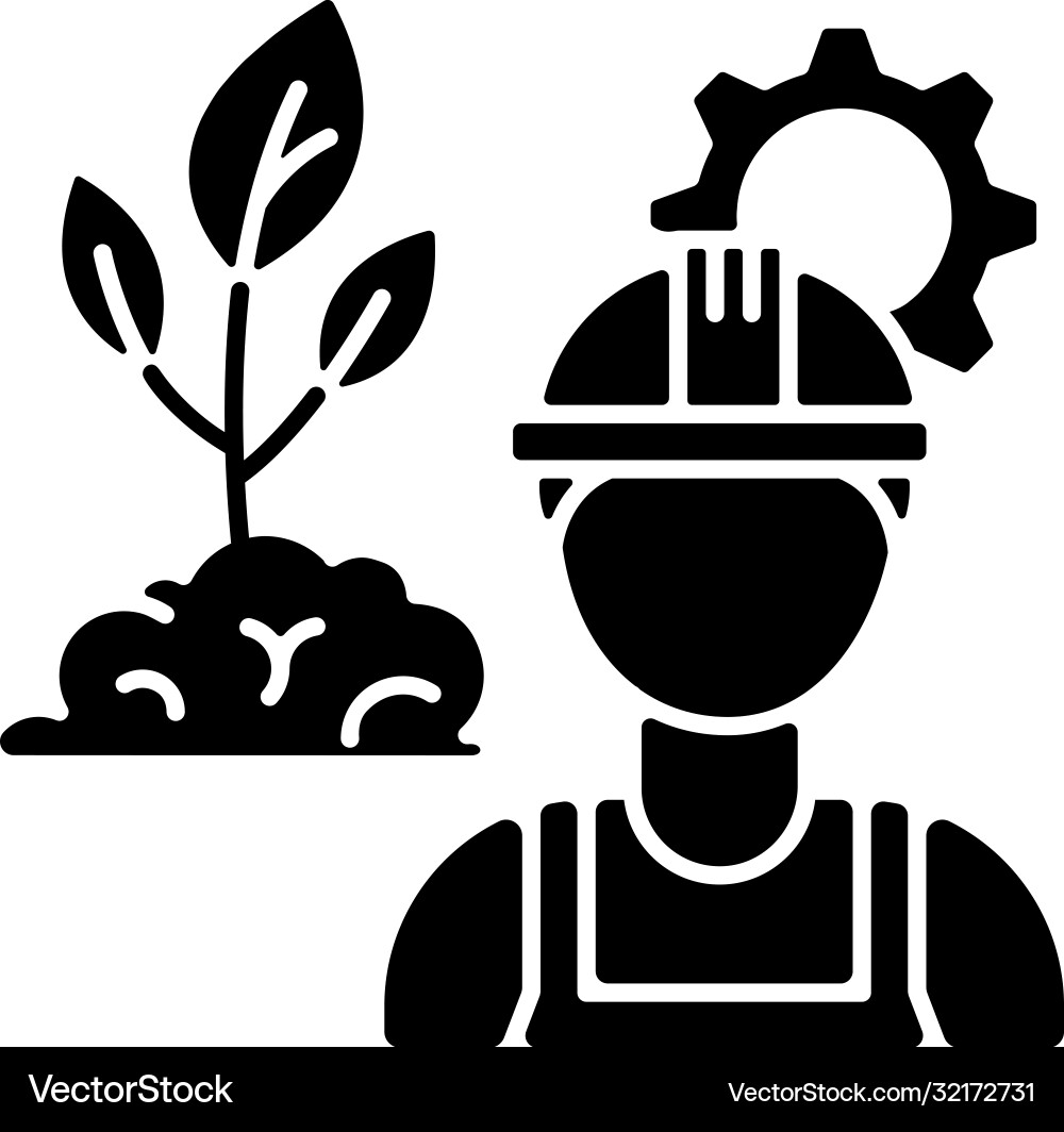 Environmental Engineer Glyph Royalty Free Vector Image