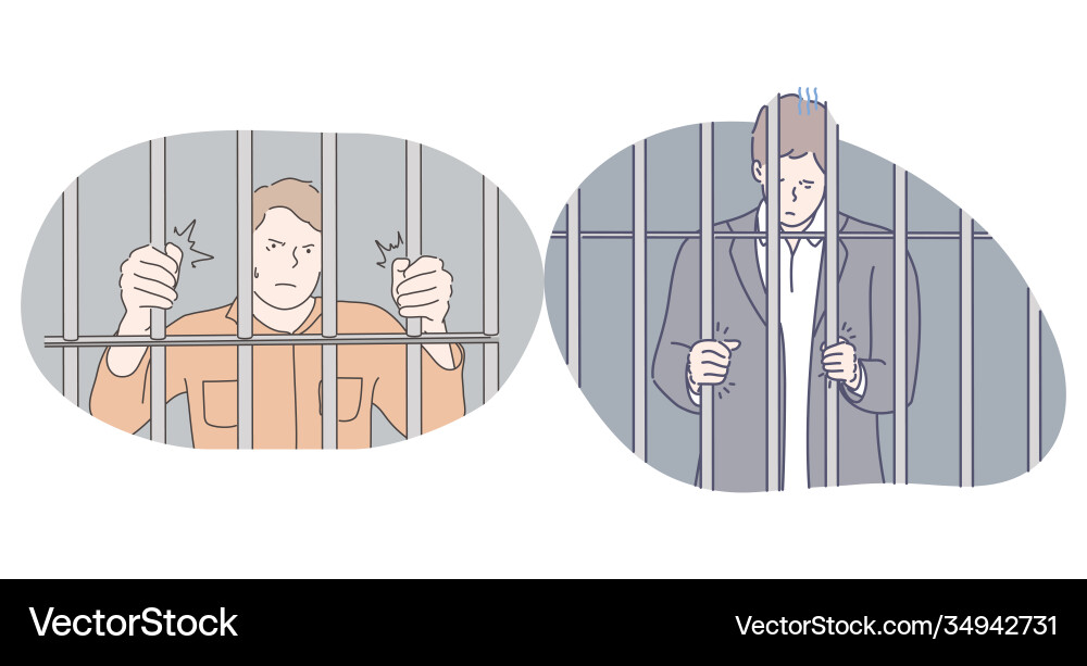 Jail prison cell captivity arrest punishment Vector Image