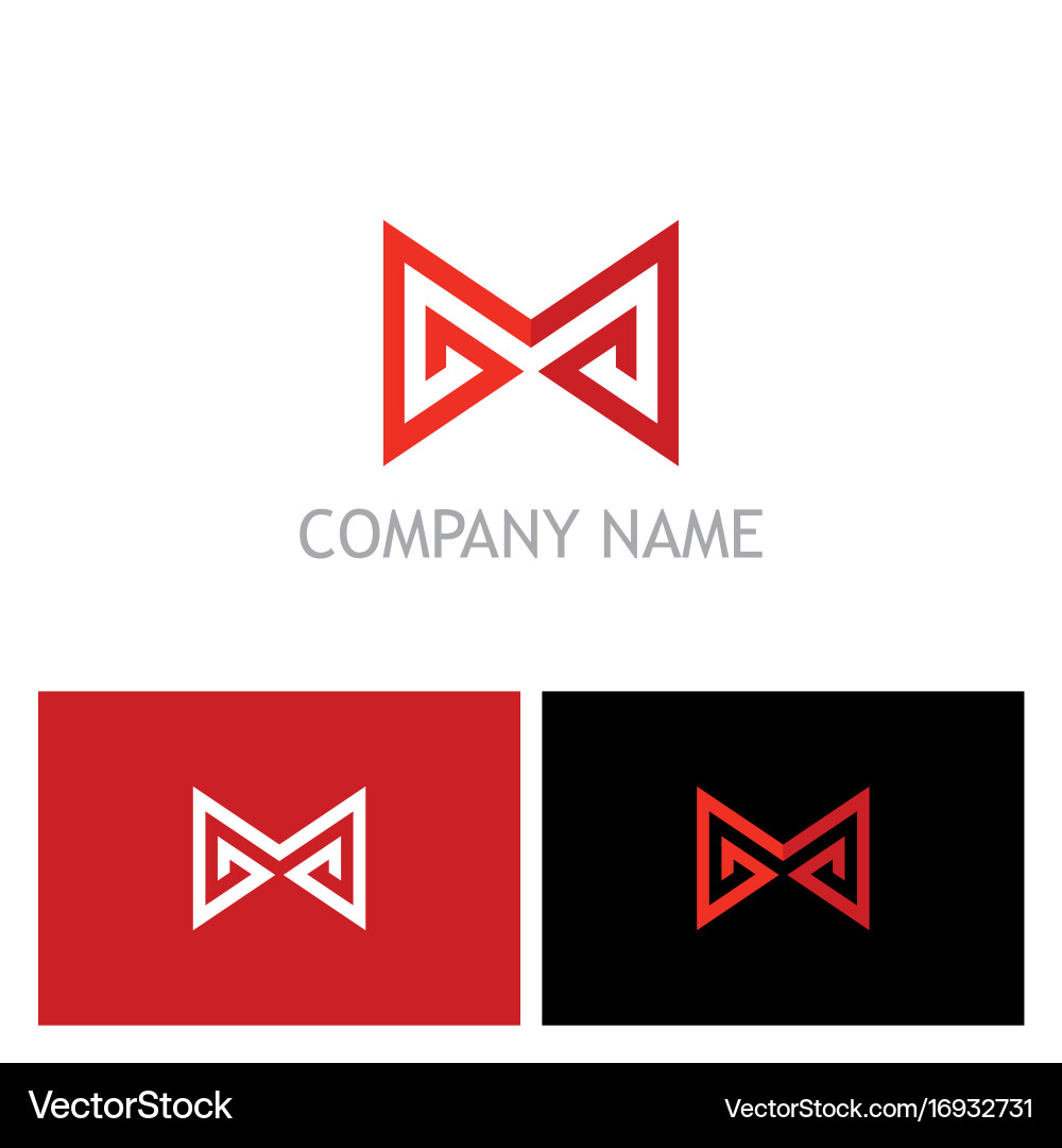 Letter m triangle company logo Royalty Free Vector Image