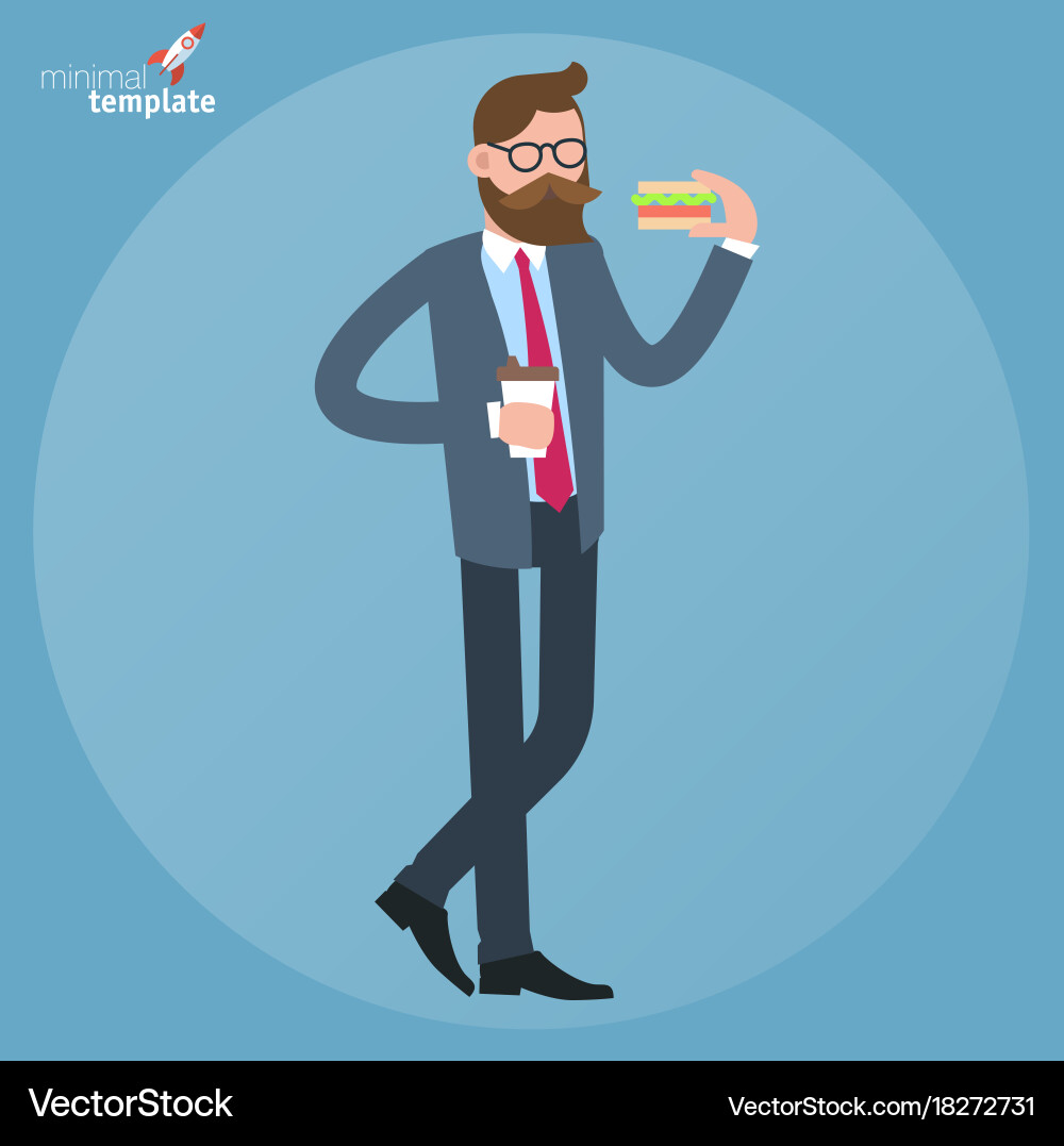 Man eating sandwich Royalty Free Vector Image - VectorStock
