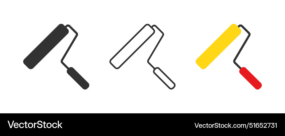 Paint roller icon and symbol Royalty Free Vector Image