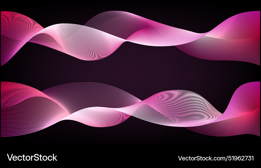 Pink line wave background rose magnetic smoke Vector Image