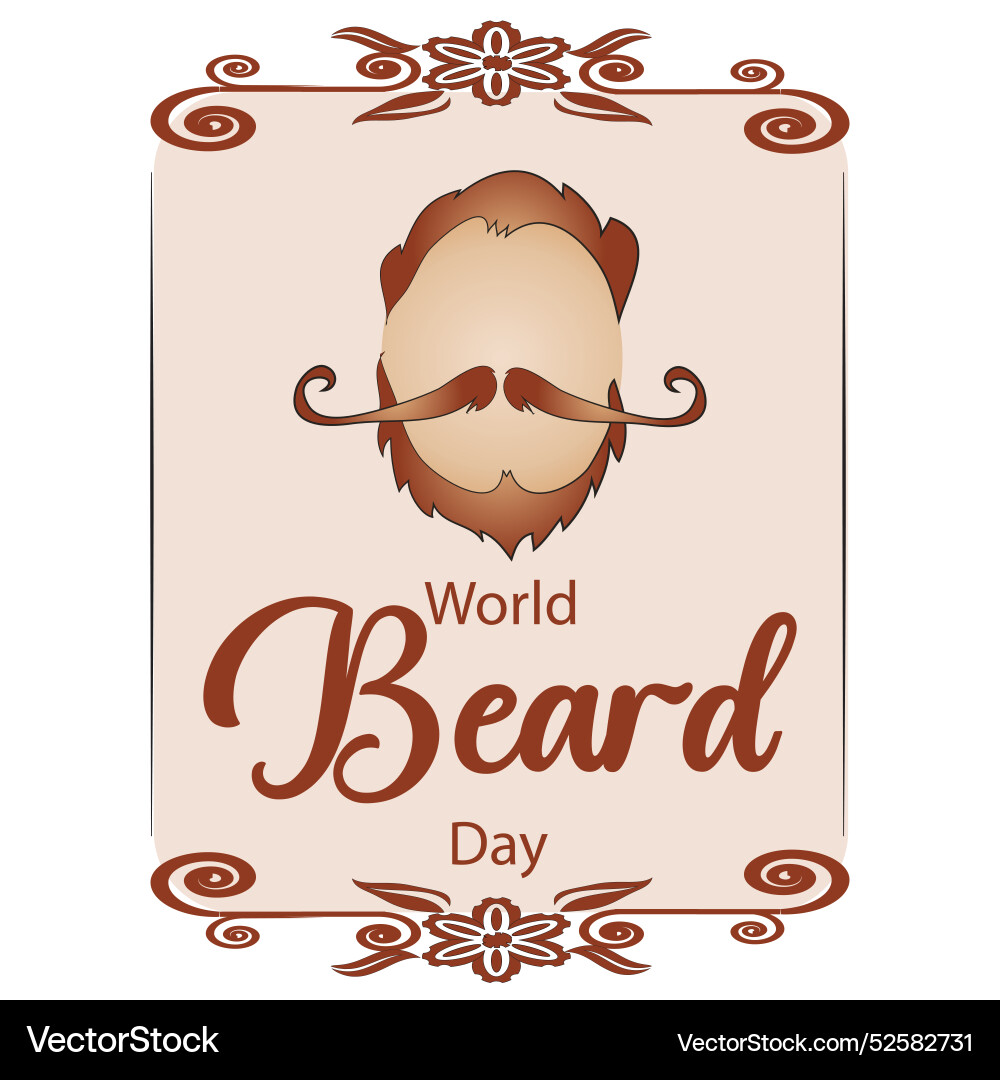 World beard day sign and badge Royalty Free Vector Image