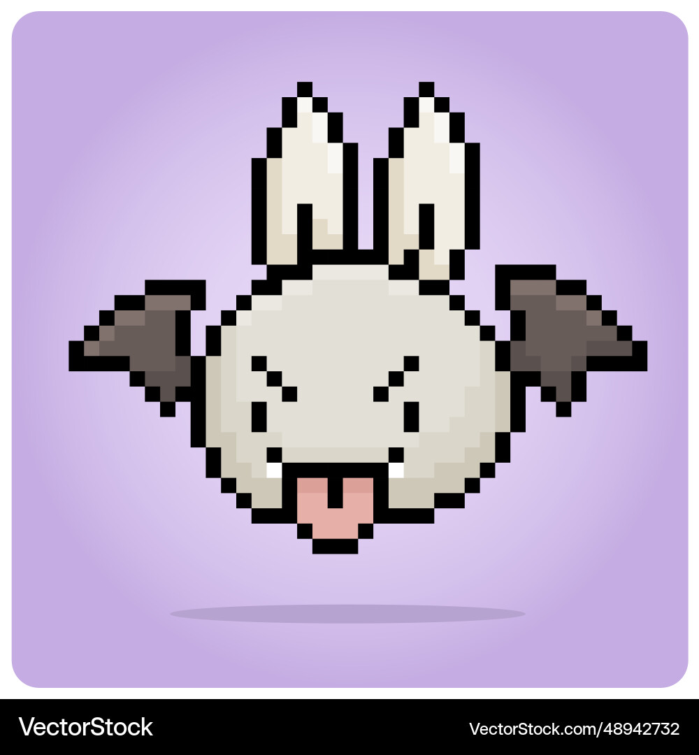 8-bit Bat Bunny Pixel Art Royalty Free Vector Image