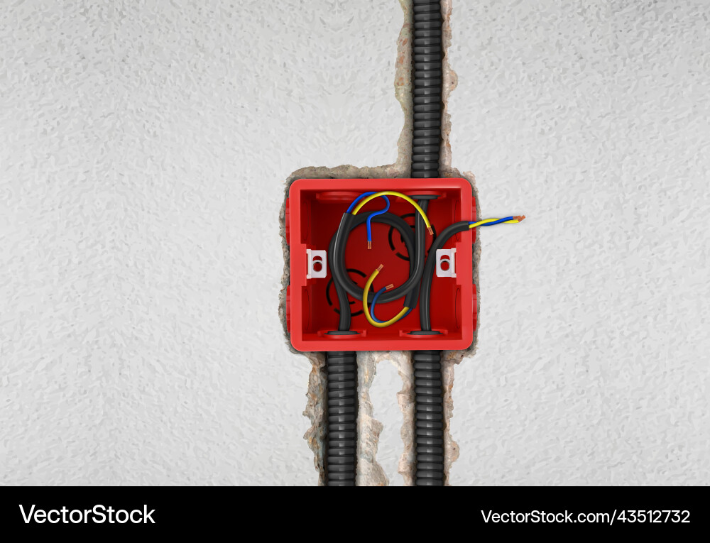 A square mounting box for an outlet with several – Royalty-Free Vector ...