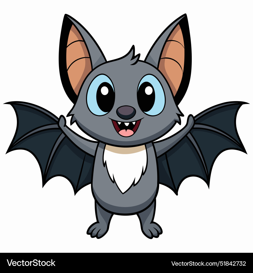 Cute bat cartoon icon Royalty Free Vector Image