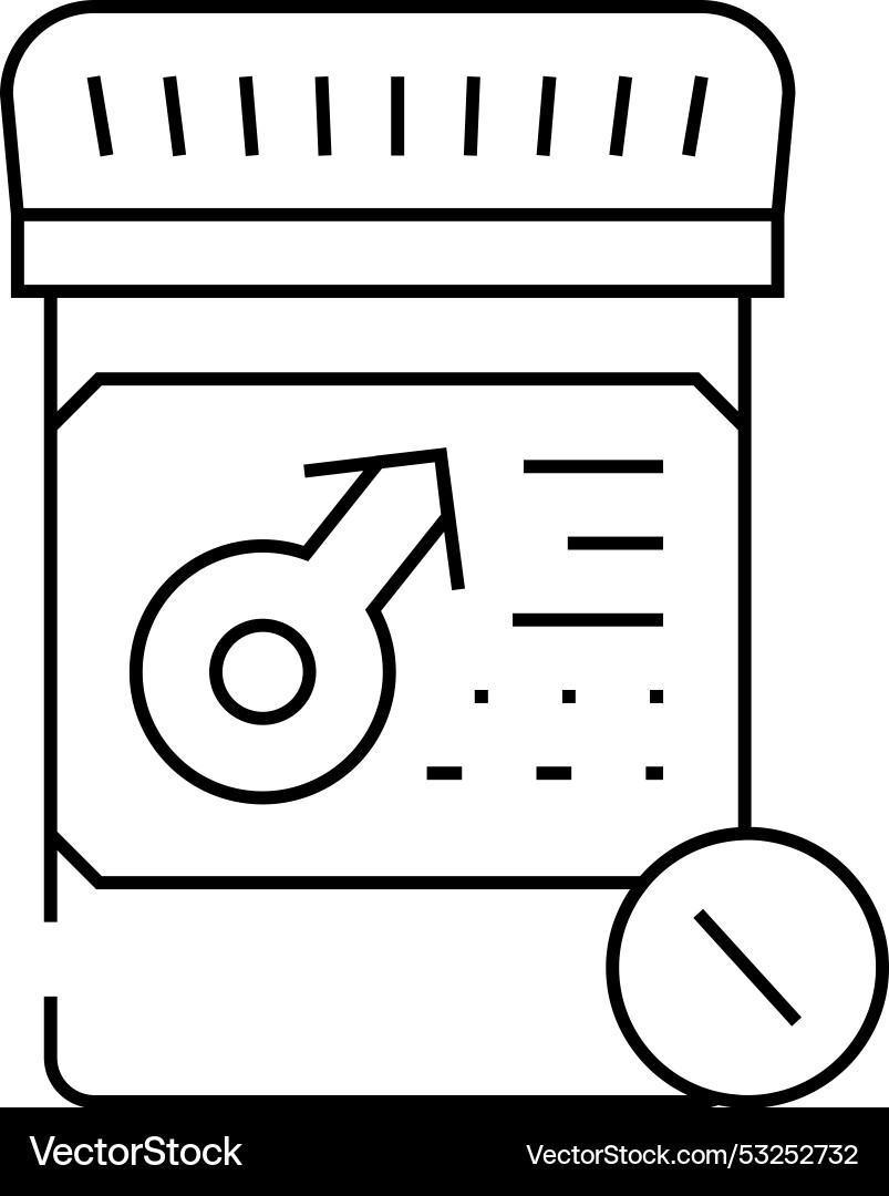 Potency pills line icon black Royalty Free Vector Image