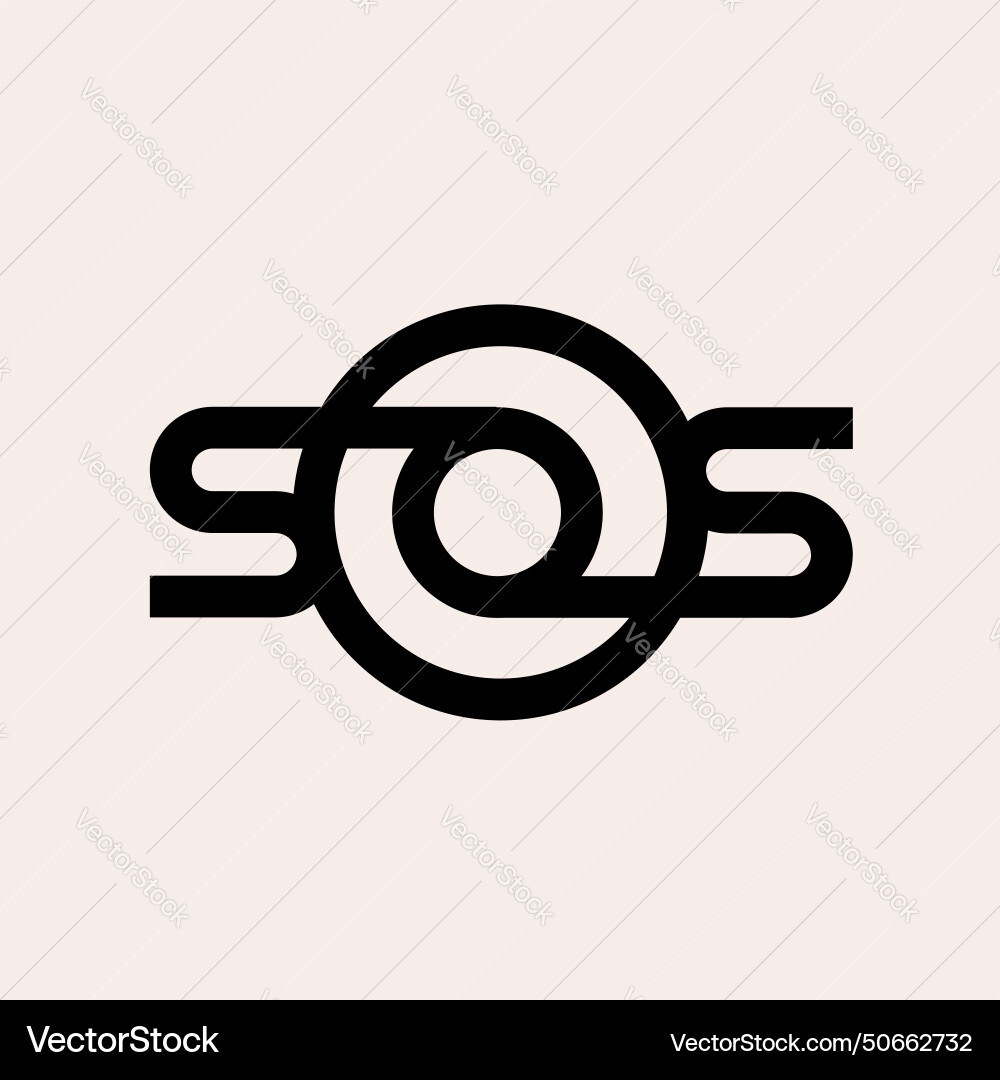 Sos letter monogram logo design Royalty Free Vector Image
