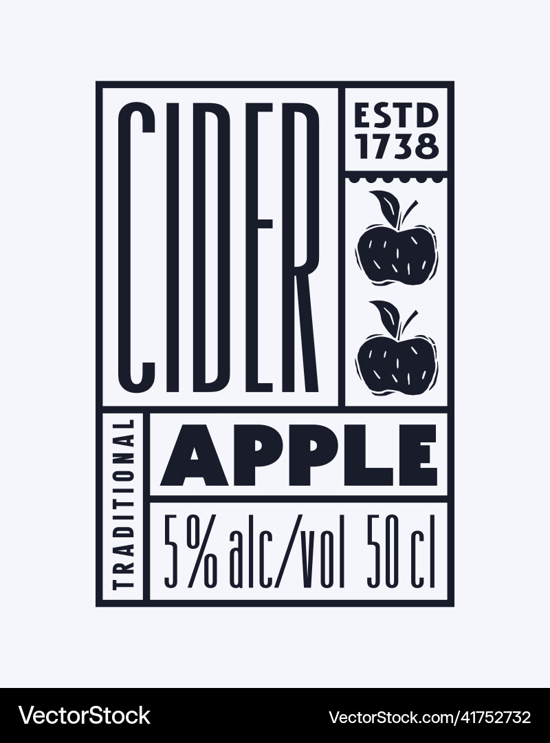 Template label for apple cider Royalty Free Vector Image