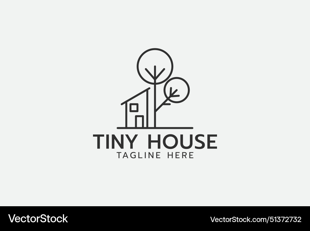 Tiny house logo with a combination Royalty Free Vector Image
