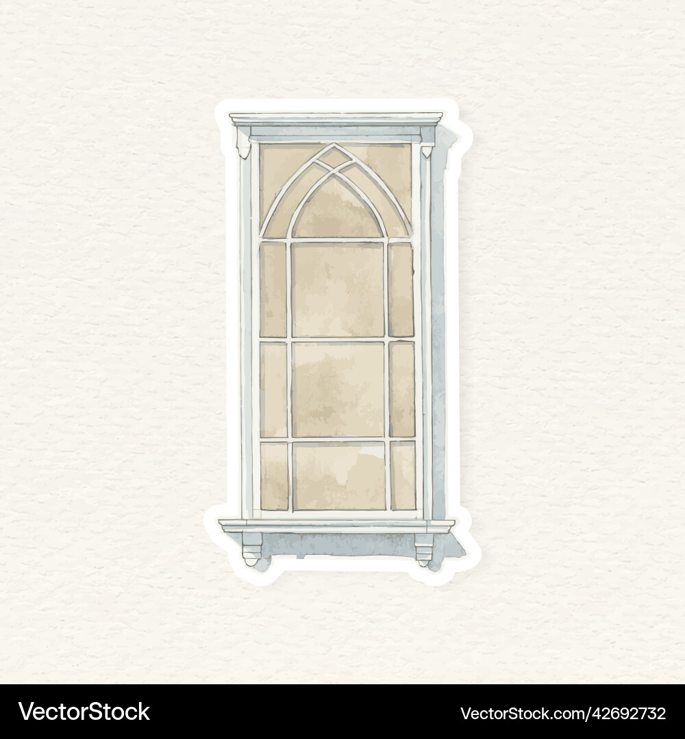 Watercolor European Window Royalty Free Vector Image