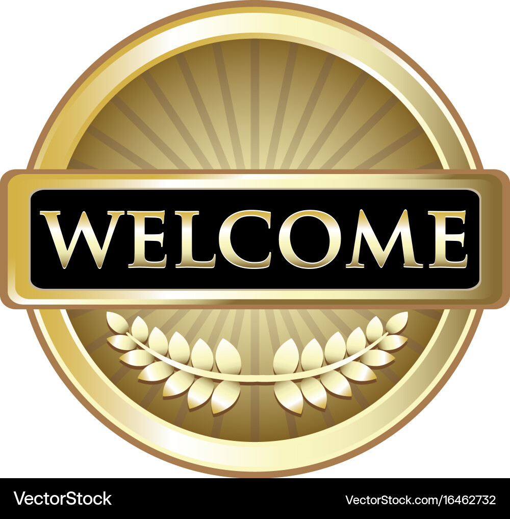 Welcome gold icon Royalty Free Vector Image - VectorStock
