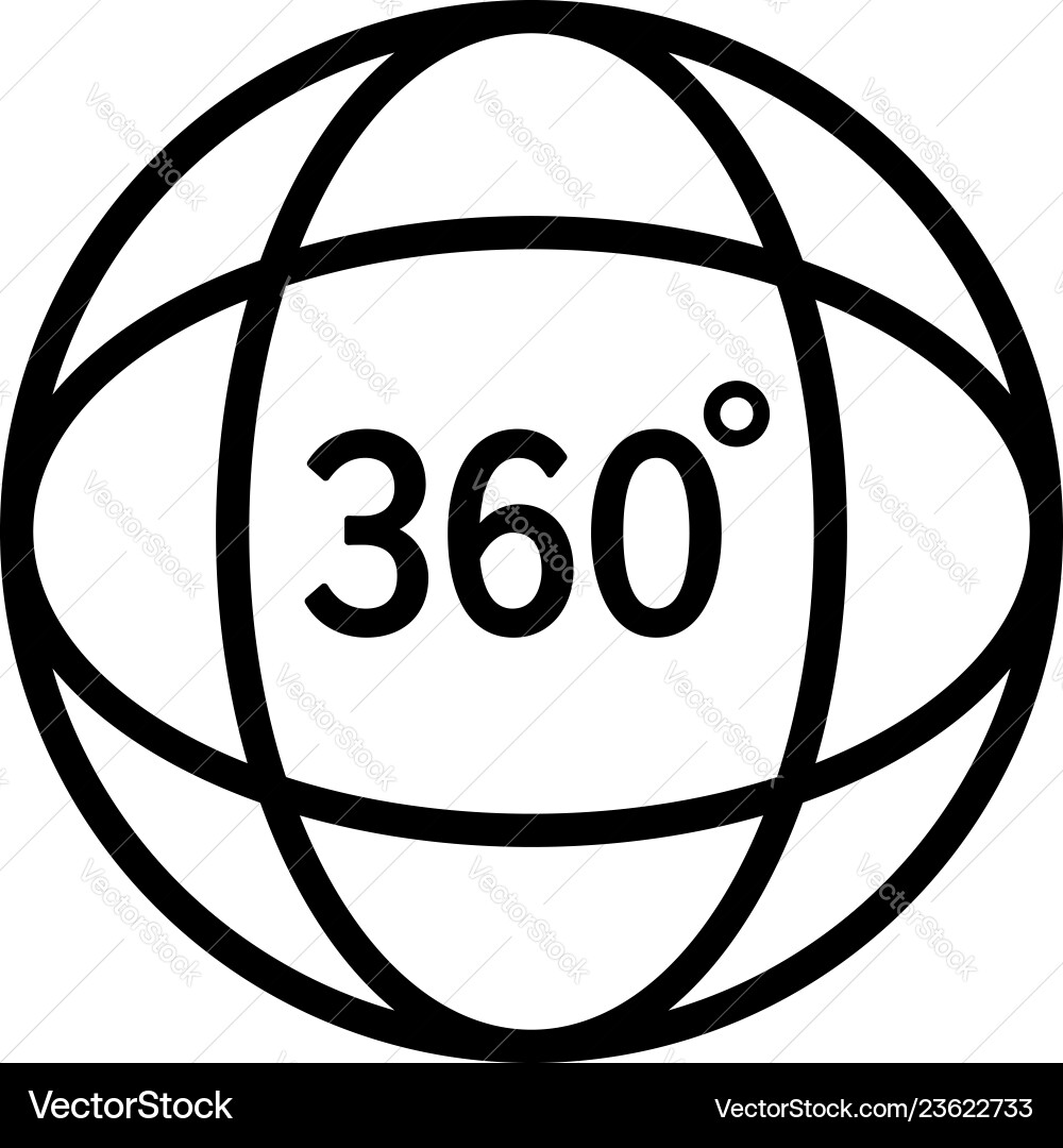360 degree view or video line icon Royalty Free Vector Image