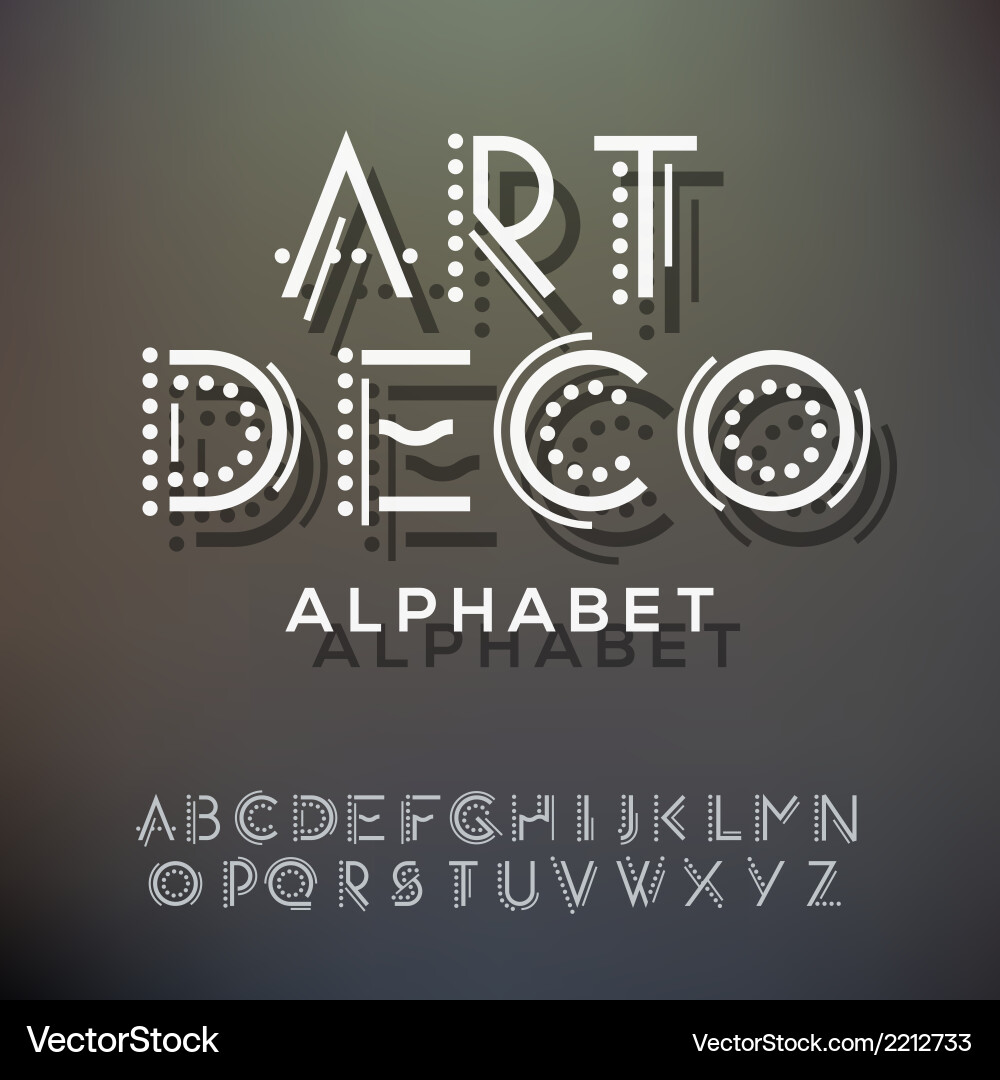 Alphabet letters collection art deco style Vector Image