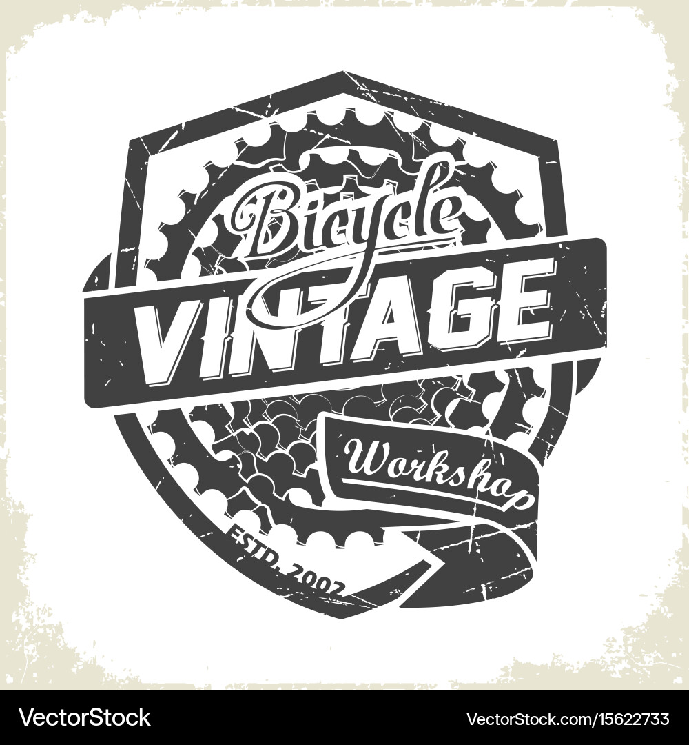 Bicycles vintage sprocket logo Royalty Free Vector Image