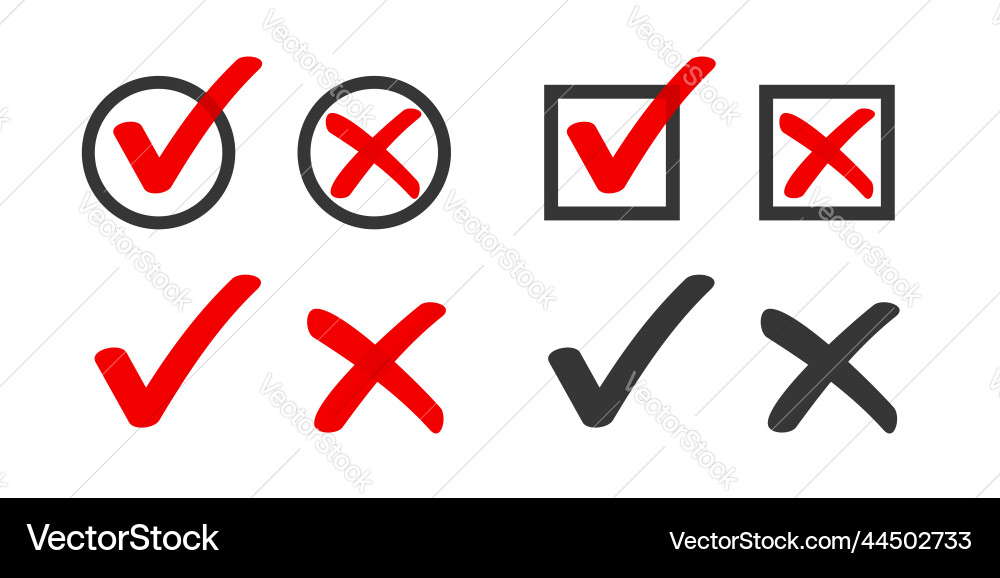 Checkbox checkmark square icon or confirm false Vector Image