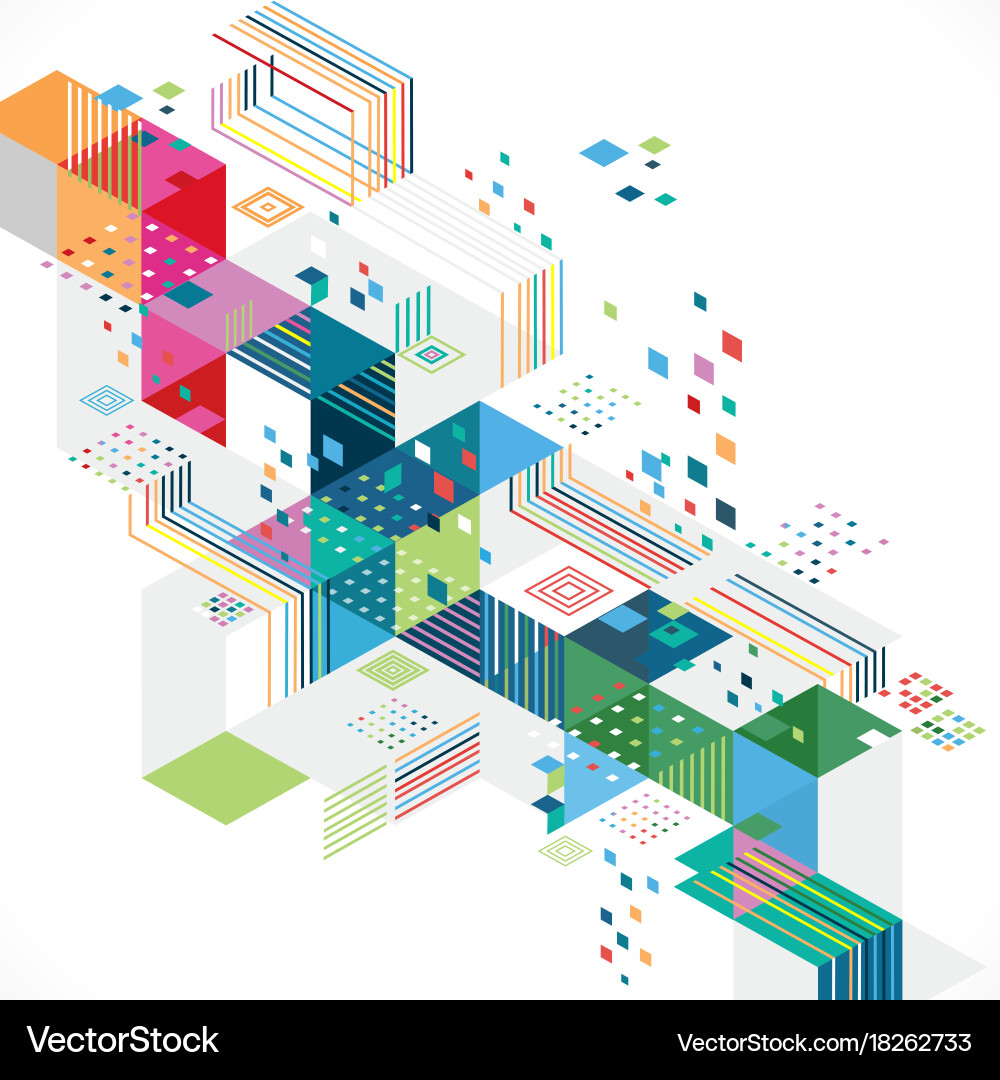 Colorful Geometric Shapes Template Royalty Free Vector Image