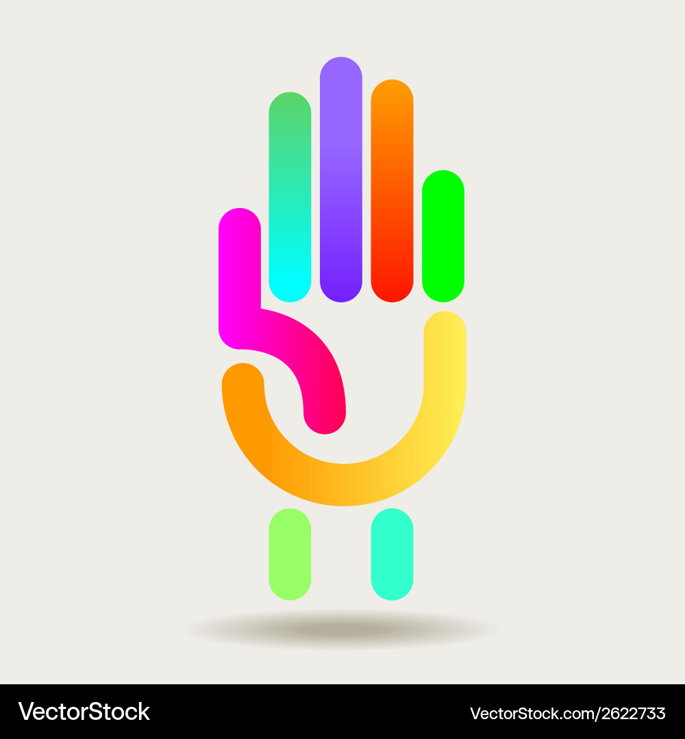 Colorful hand graphic Royalty Free Vector Image