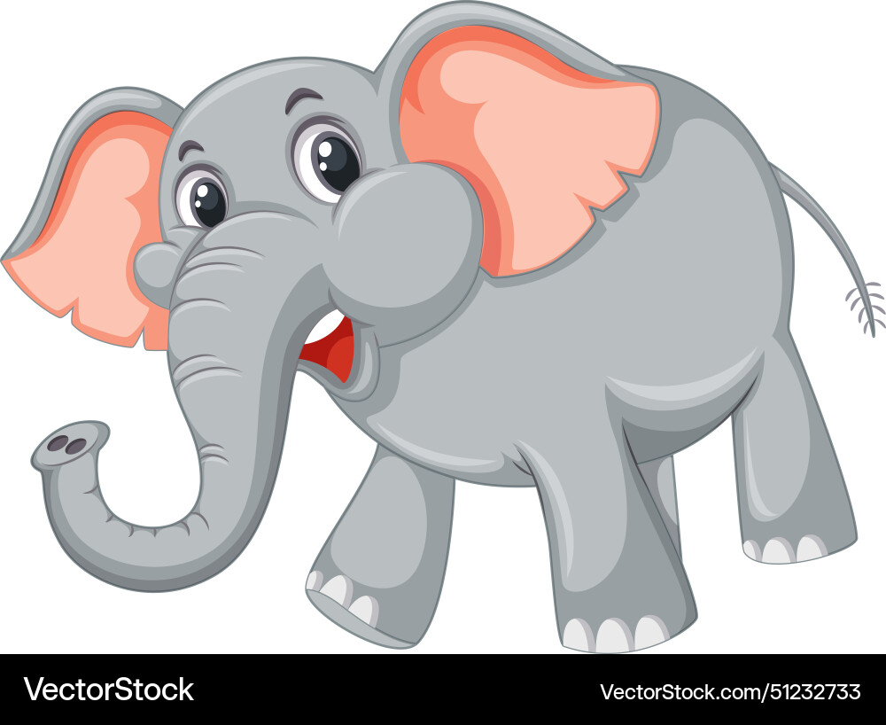 Cute smiling elephant in a playful pose Royalty Free Vector