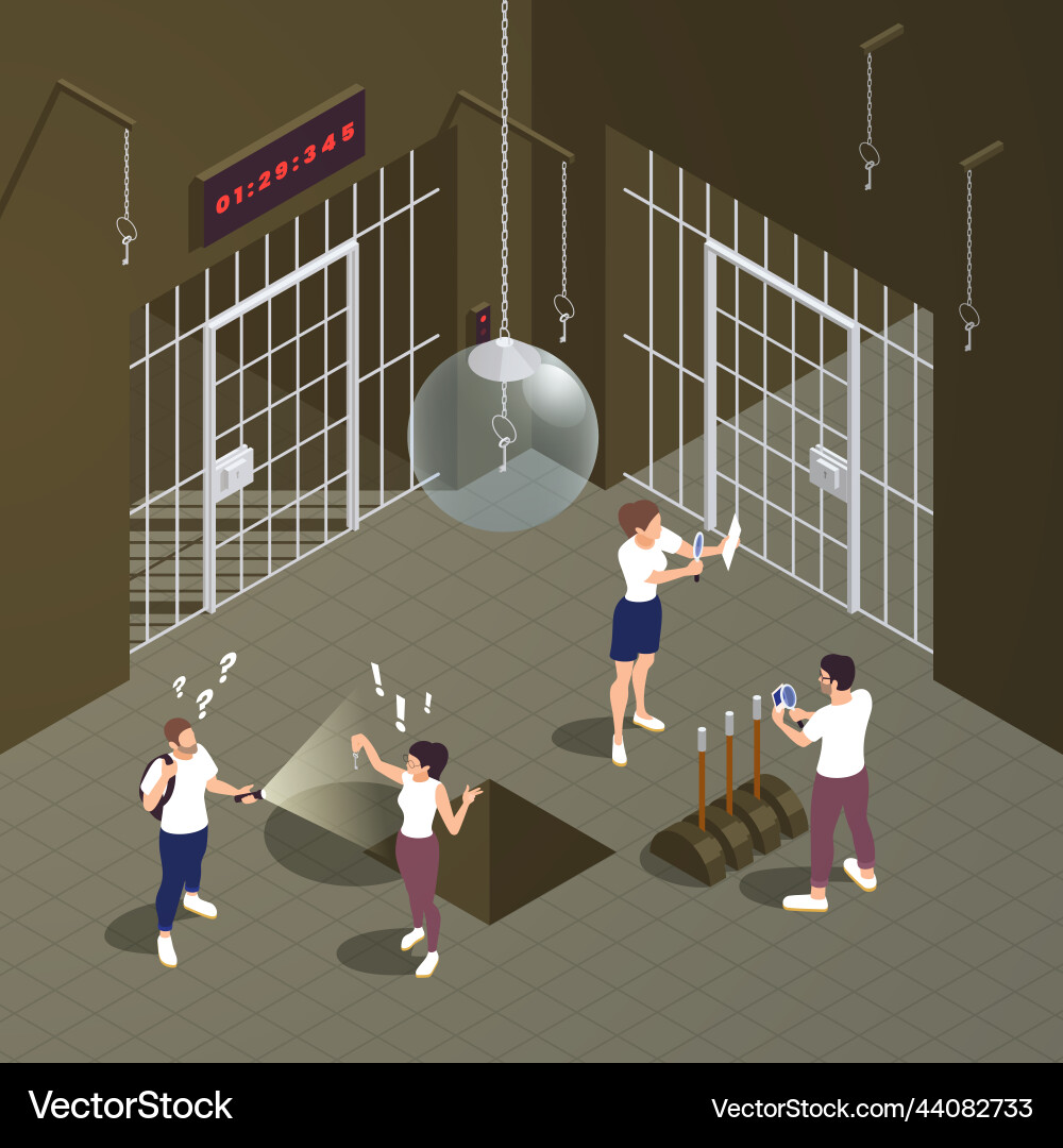 Escape room quest concept Royalty Free Vector Image