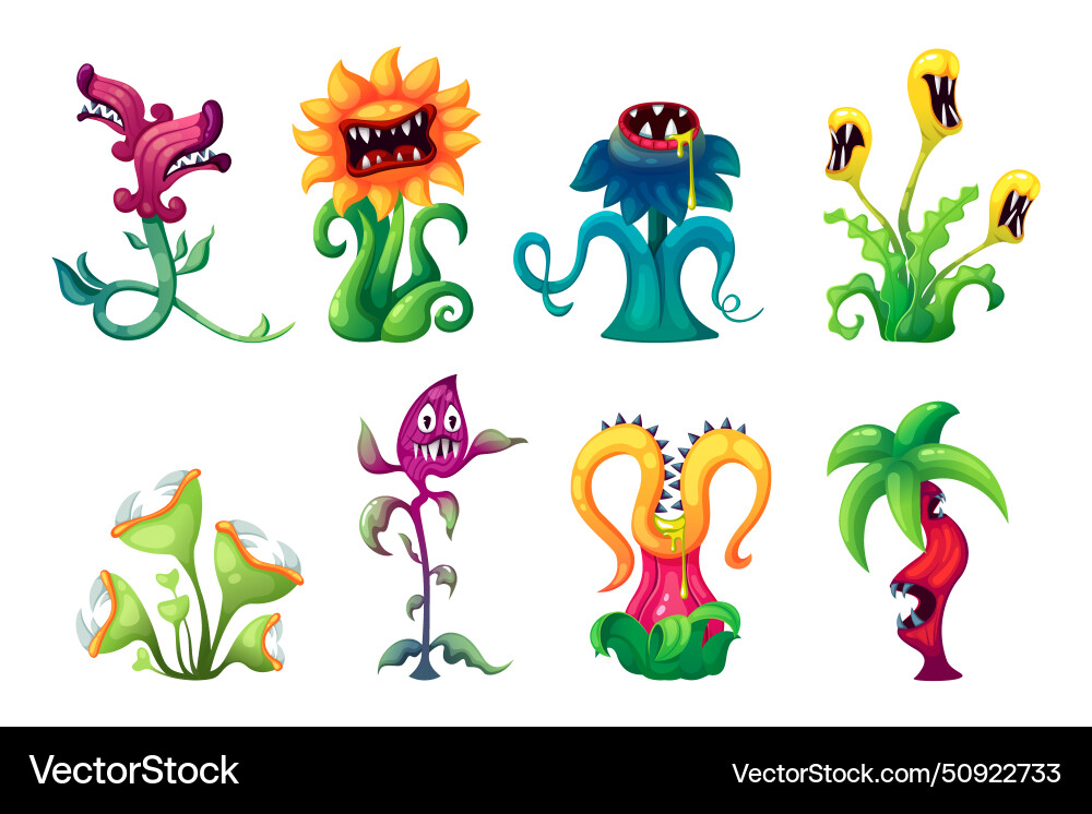 Fairy plants abstract forest nature cartoon Vector Image