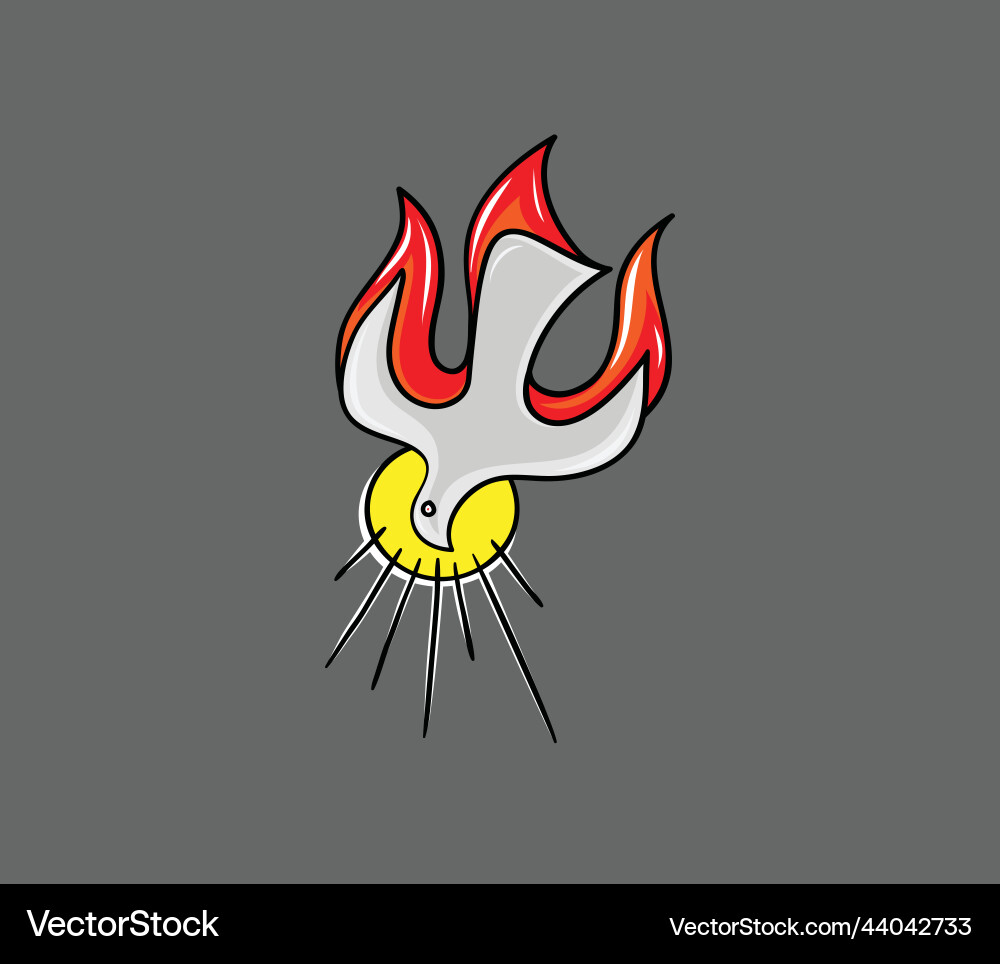 Holy spirit fire line Royalty Free Vector Image