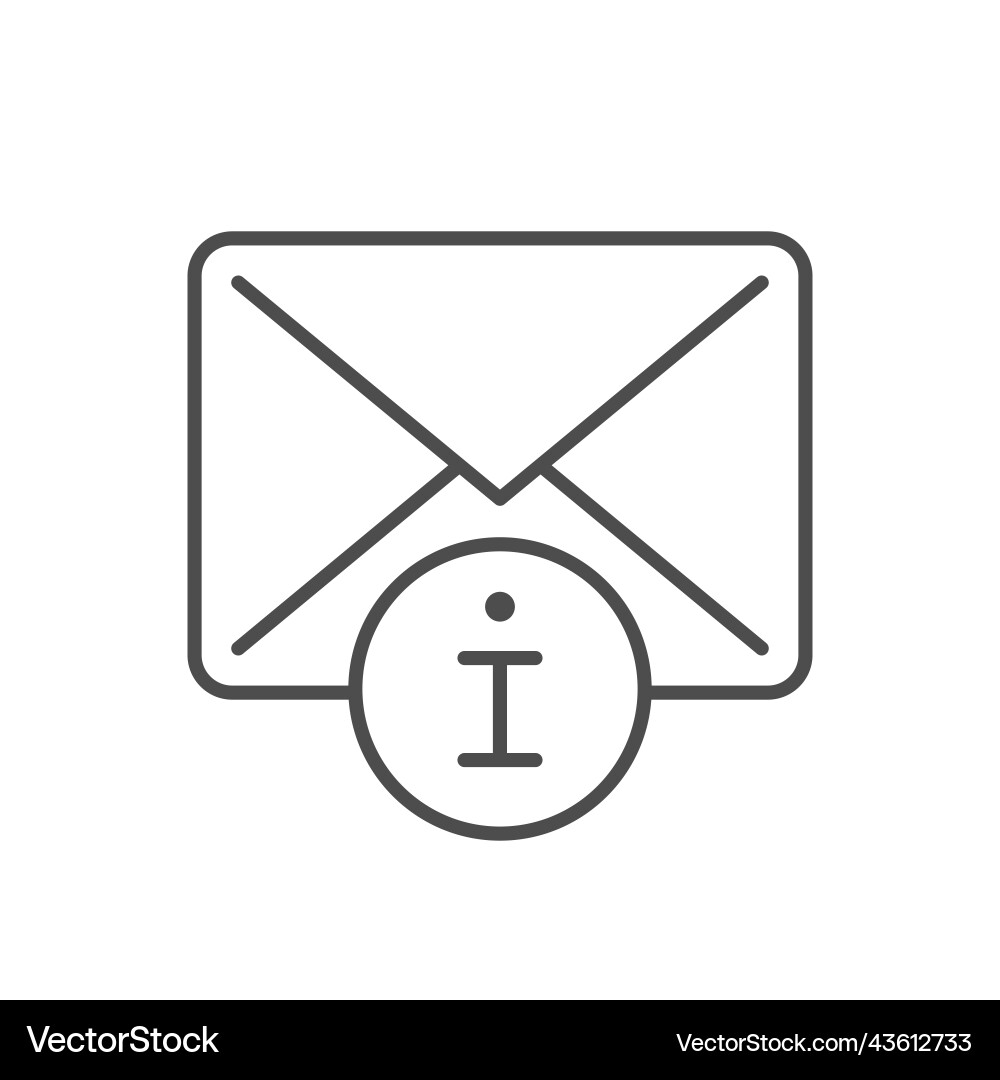 Information letter line outline icon Royalty Free Vector