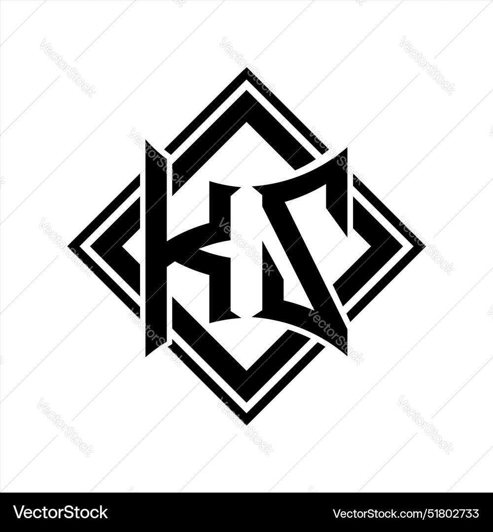 Kz letter logo with abstract shield shape Vector Image