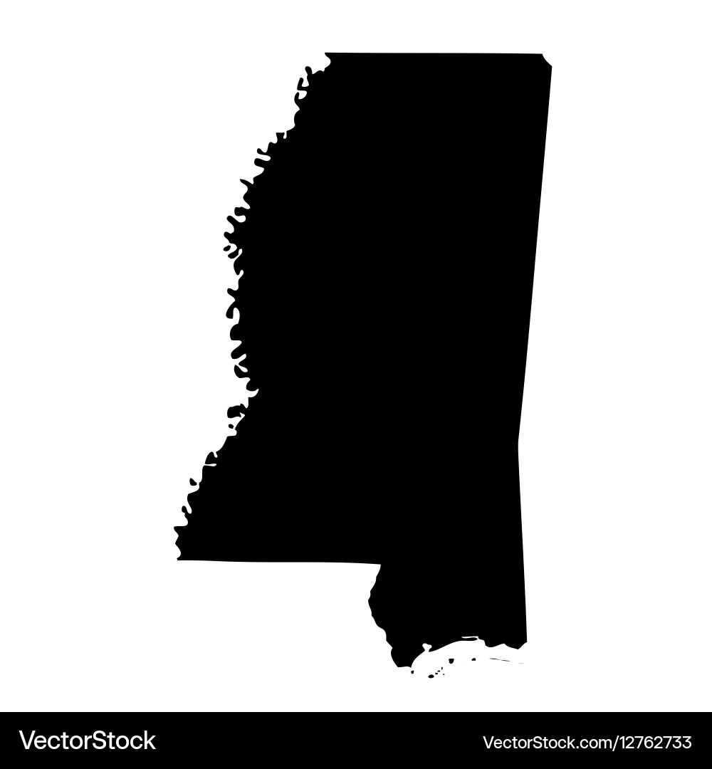 Map of the us state mississippi Royalty Free Vector Image