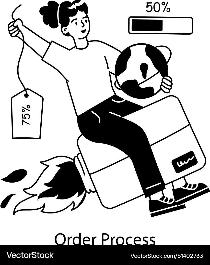 Order process Royalty Free Vector Image - VectorStock