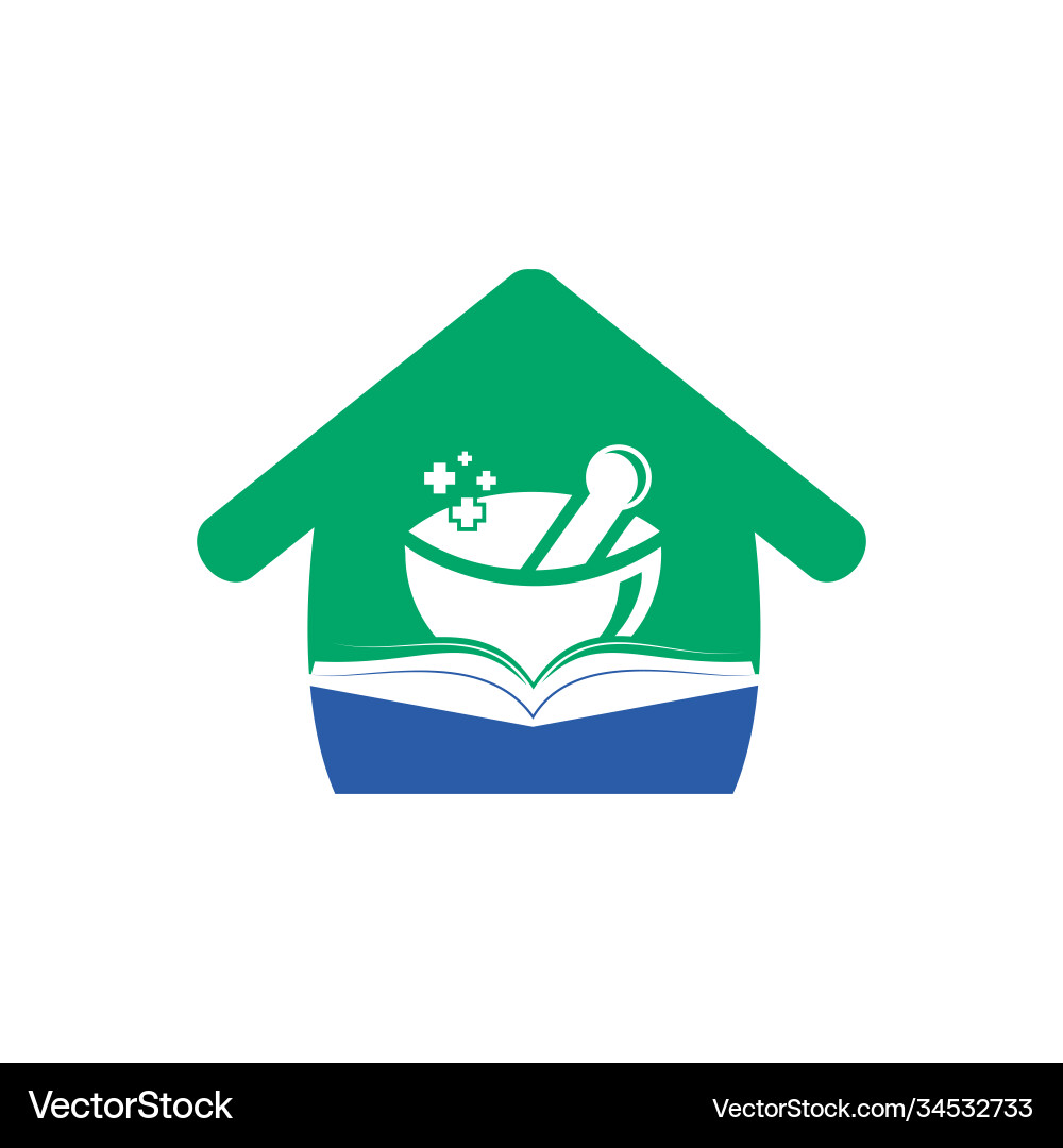 Pharmacy book logo design Royalty Free Vector Image