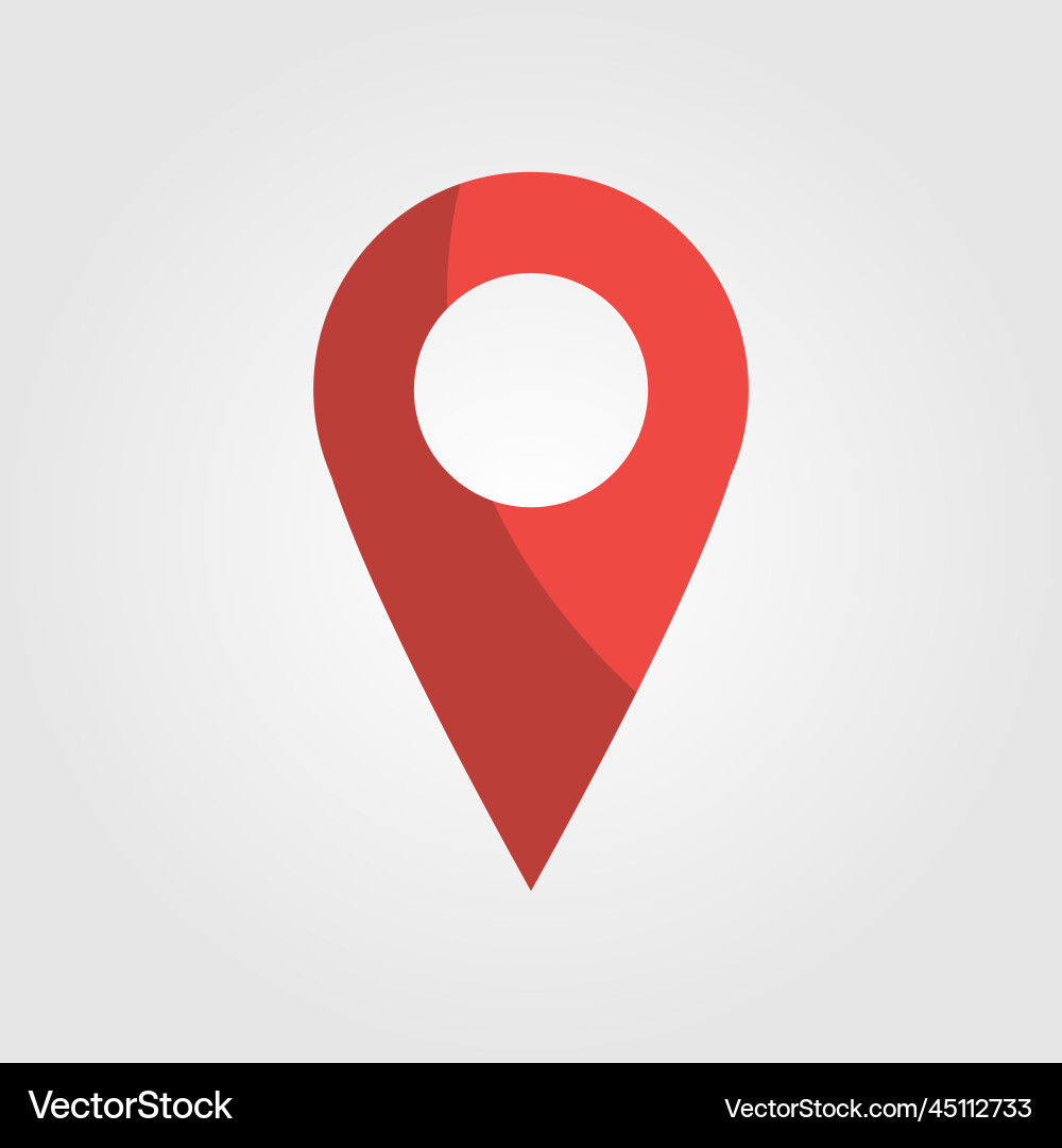 Red color location icon Royalty Free Vector Image