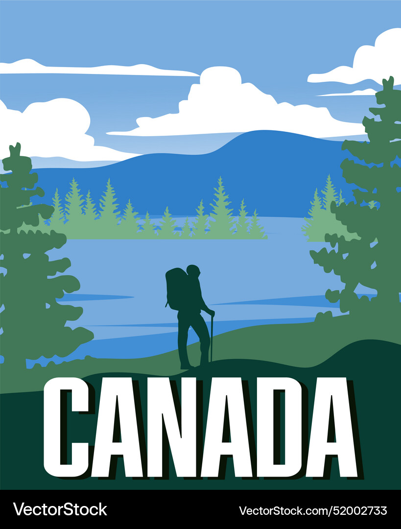 Scenery in canada with beautiful nature Royalty Free Vector