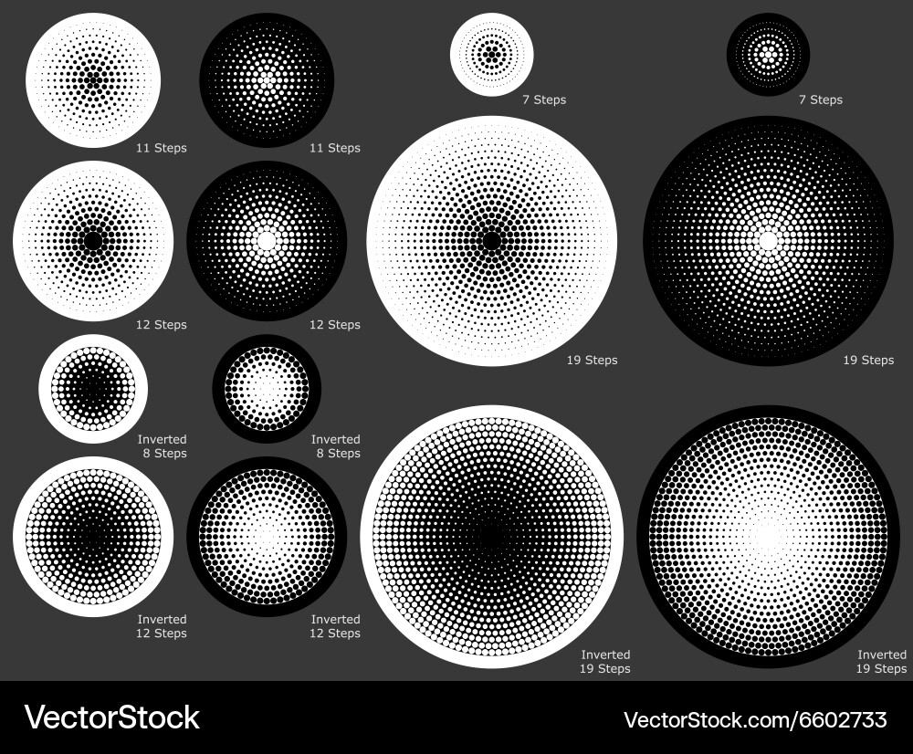 Solid and dotted radial gradient backgrounds Vector Image