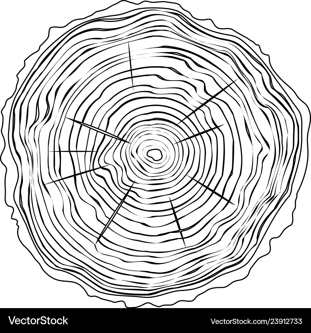 Tree rings flat icon Royalty Free Vector Image